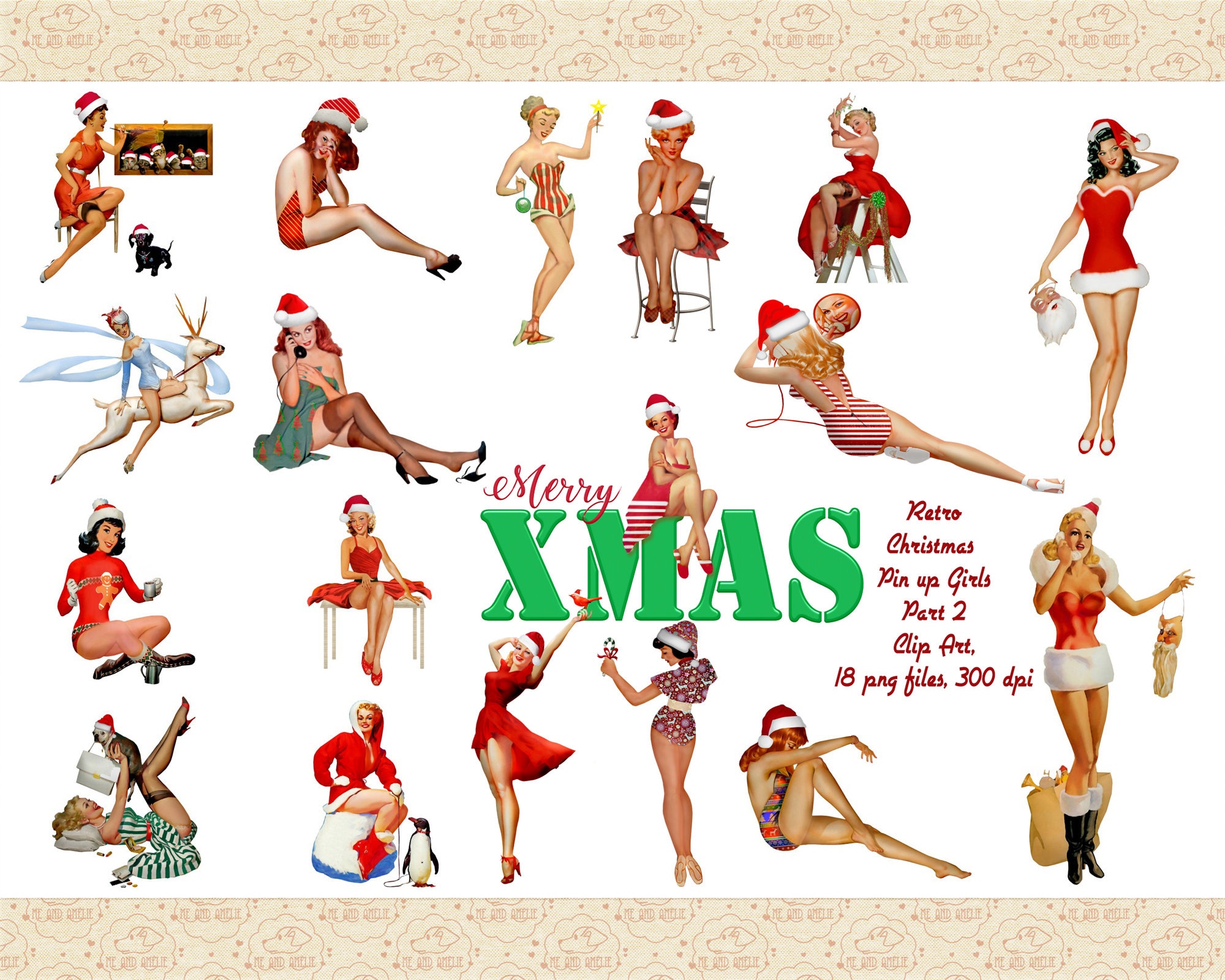 Christmas Pin Up Retro
