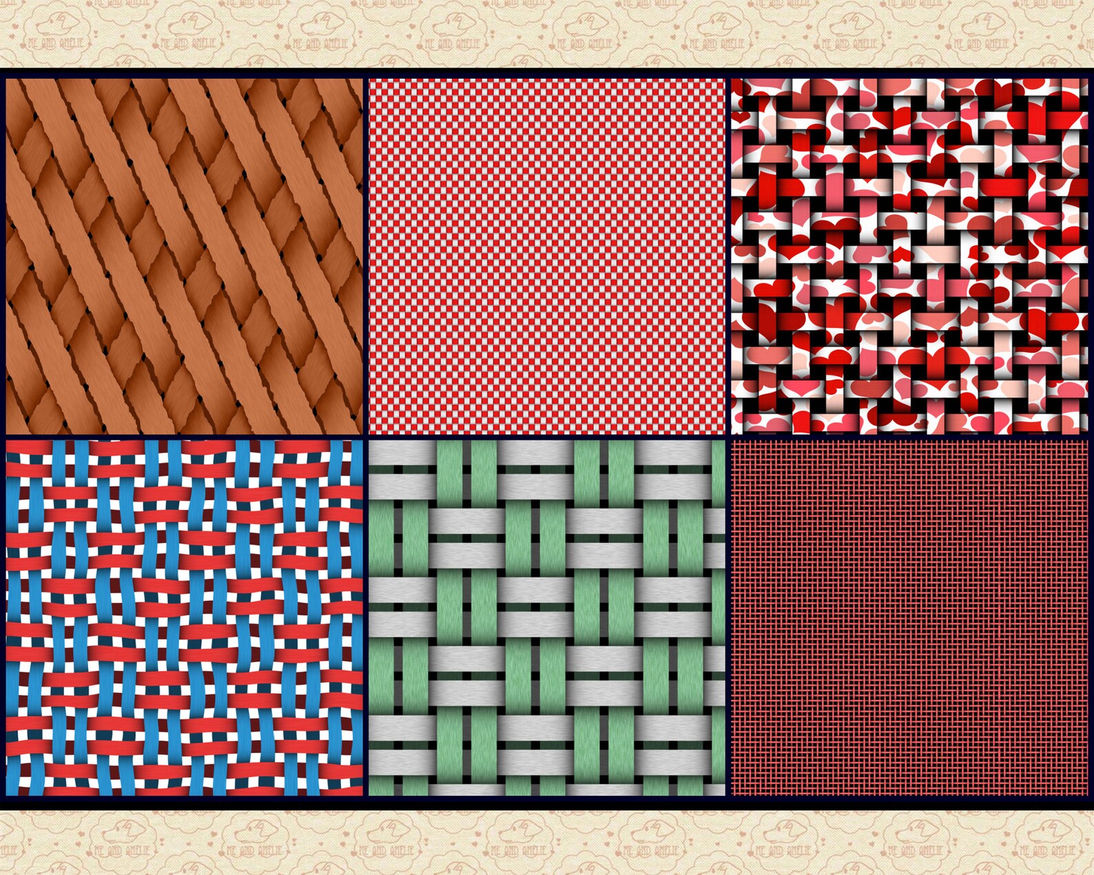 Weave Pattern Variety Digital Papers Weave Texture Basket - Etsy