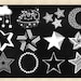 Chalkboard Stars Clipart, Chalk Star Bunting, Chalk Star Swirls, Chalk ...