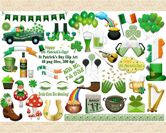 St Patrick's Day Clipart Irish Holiday Truck With | Etsy