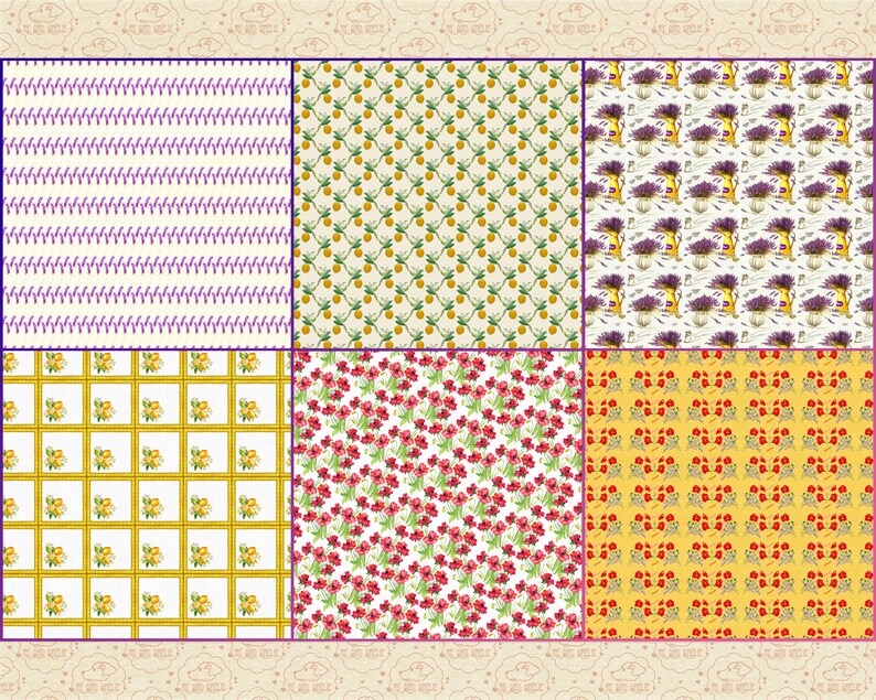 Provence Variety Digital Papers Provençial Patterns Fabric - Etsy