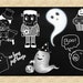 Halloween Chalkboard Clip Art Chalk Pumpkins Haunted House - Etsy