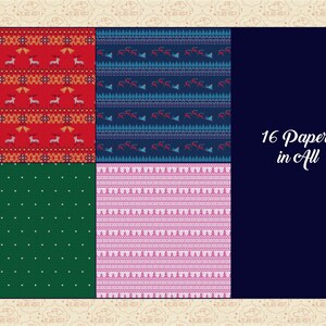 Christmas Sweater Weather Digital Papers, Ugly Sweater Digital Papers ...
