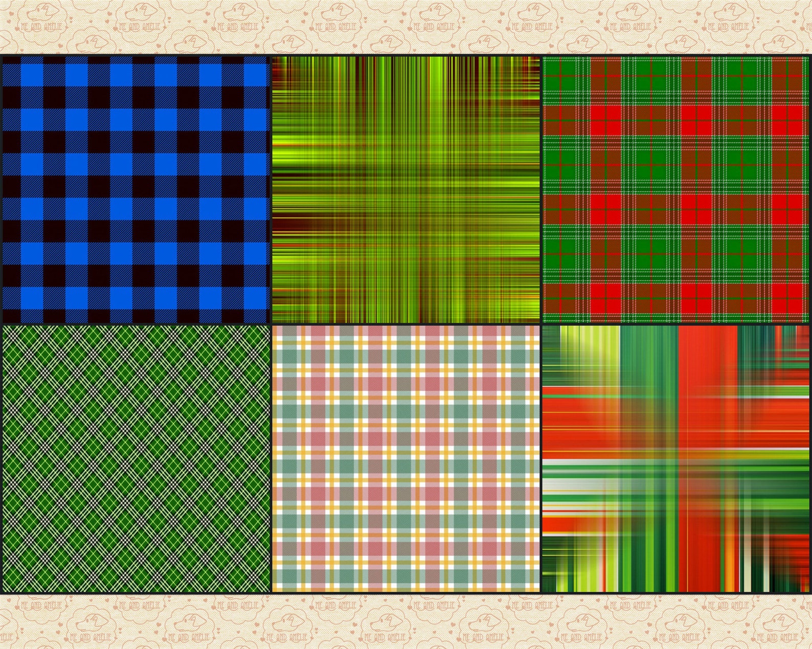 Christmas Buffalo Plaid Digital Paper Set, Farmhouse (digital Download ...