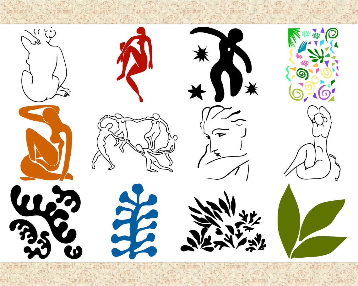 Matisse Inspired Shapes Al EPS PNG, (no SVG) CC0 Public Domain Clipart ...
