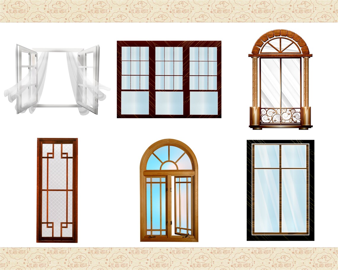 Windows Clip Art Windowpane Clip Art Window W/shutters - Etsy