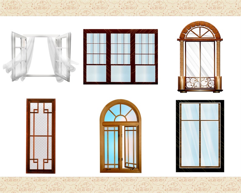 Windows Clip Art Windowpane Clip Art Window W/shutters - Etsy