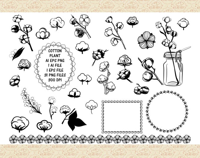 Cotton SVG, DXF, PNG - Etsy