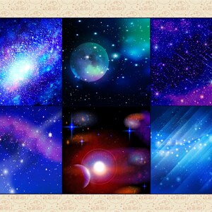 Galaxy Digital Papers, Cosmic Space Background, Celestial Wallpapers ...