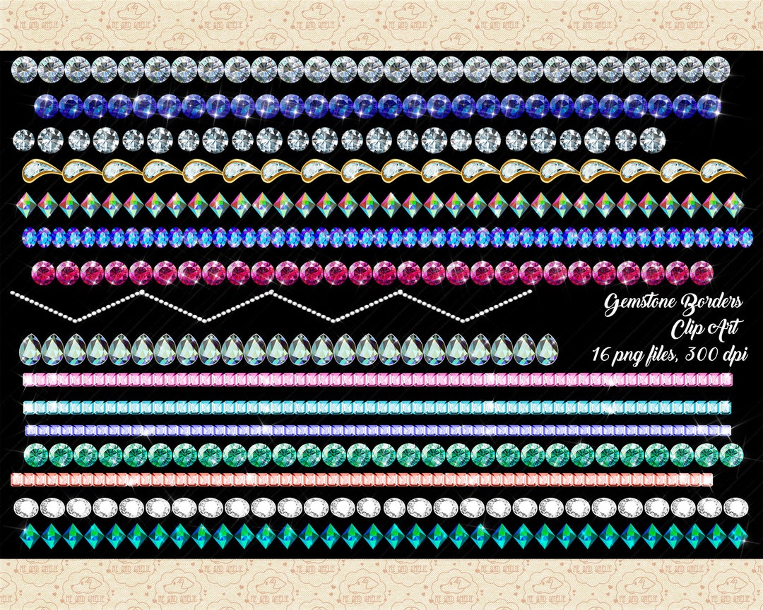 Gemstone Borders Clip Art, Borders, Frame, Diamonds Clip Art, Semi ...
