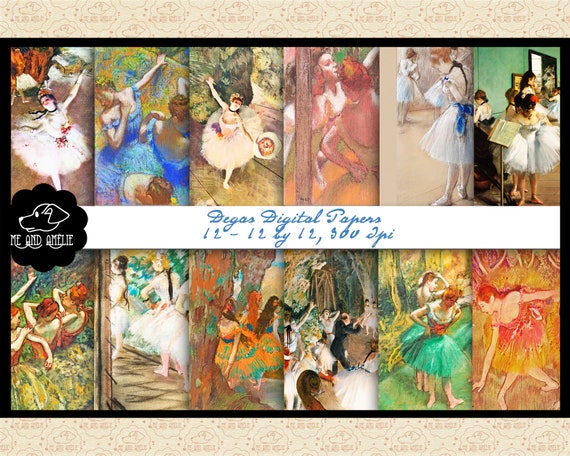 Edgar Degas Impressionist Paintings Digital Papers Degas | Etsy