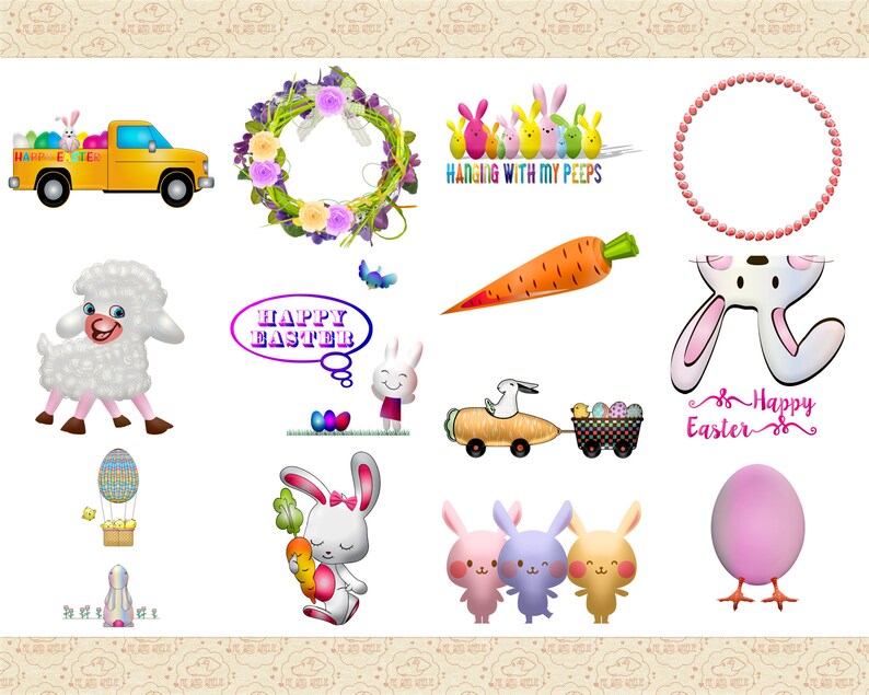 Easter Variety Clipart Easter Egg Clipart Bunny Clipart - Etsy