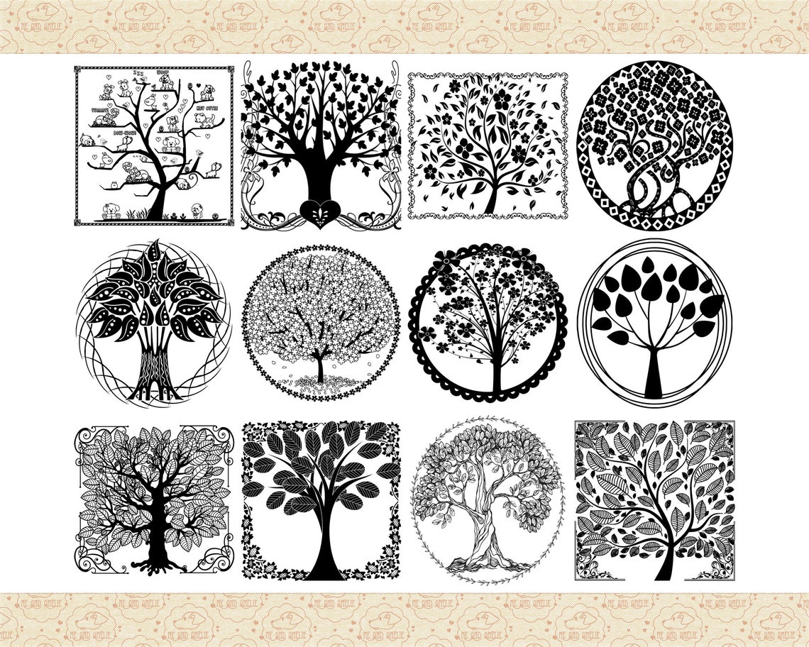 Tree of Life Silhouettes Part 2 AI Vector & PNG They are | Etsy