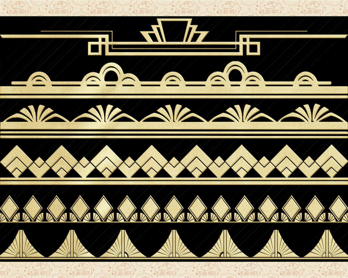 Art Deco Gold Foil Dividers Clip Art Gold Foil Borders - Etsy Canada