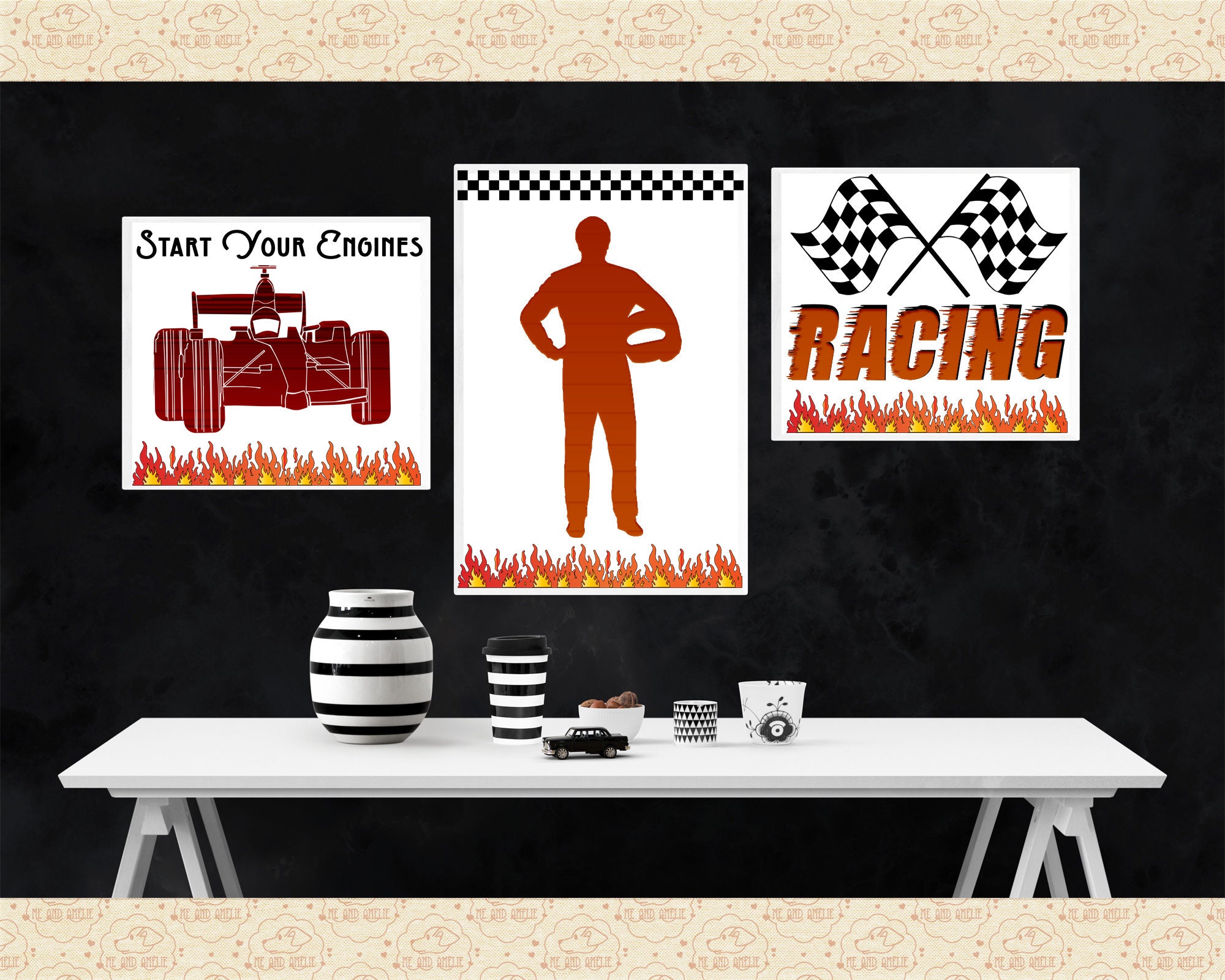 Racing Elements AI Vectorno SVG & PNG Racecars Drivers - Etsy