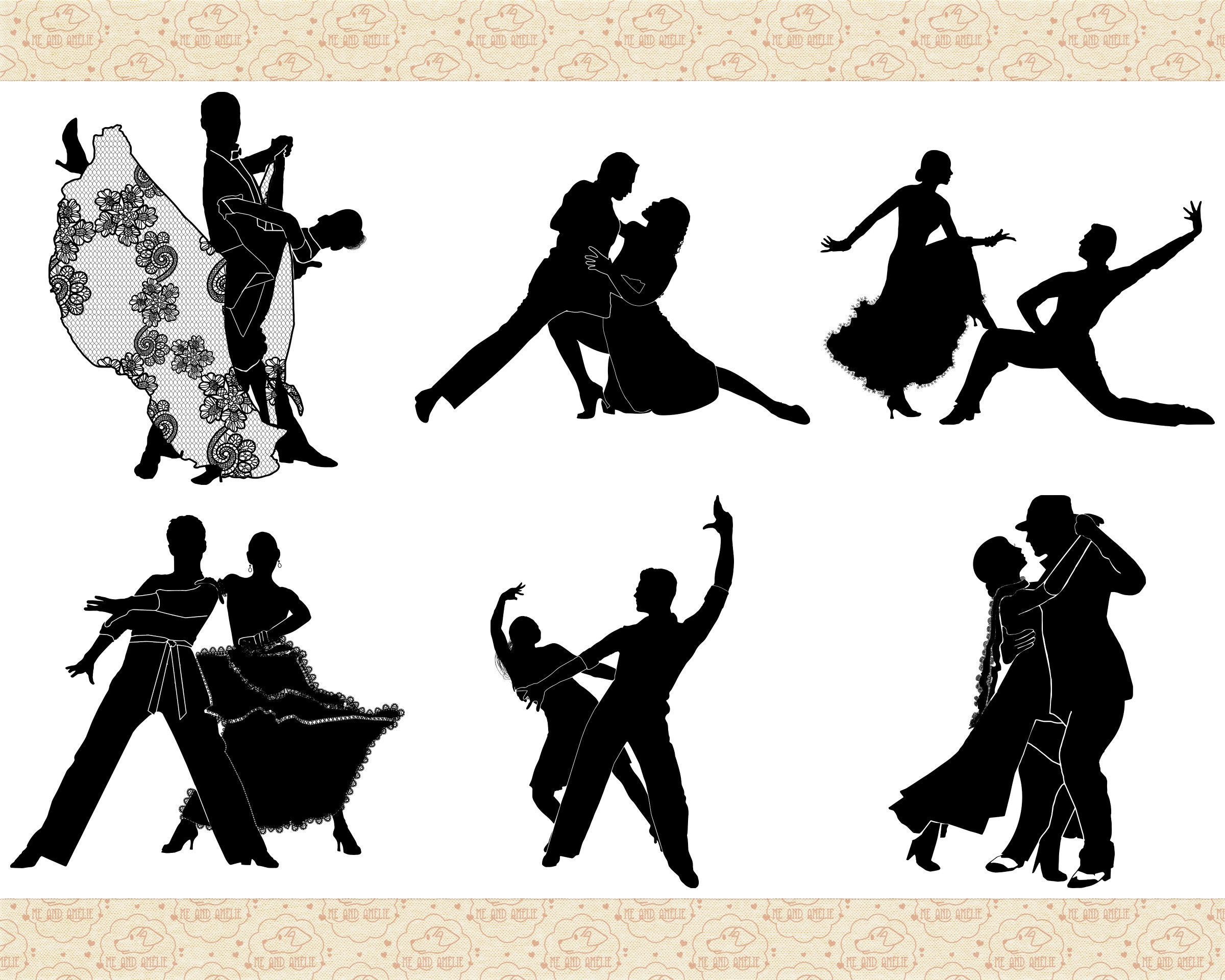Ballroom Dancing AI Vector no SVG and PNG Files Dancing - Etsy