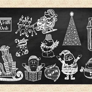 Christmas Chalk Megapack Clipart, Chalk Wreaths, Christmas Trees ...