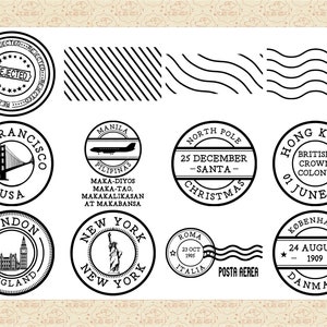 Postage Elements AI EPS PNG, (no Svg Cutting Files) Clip Art, Stamps ...