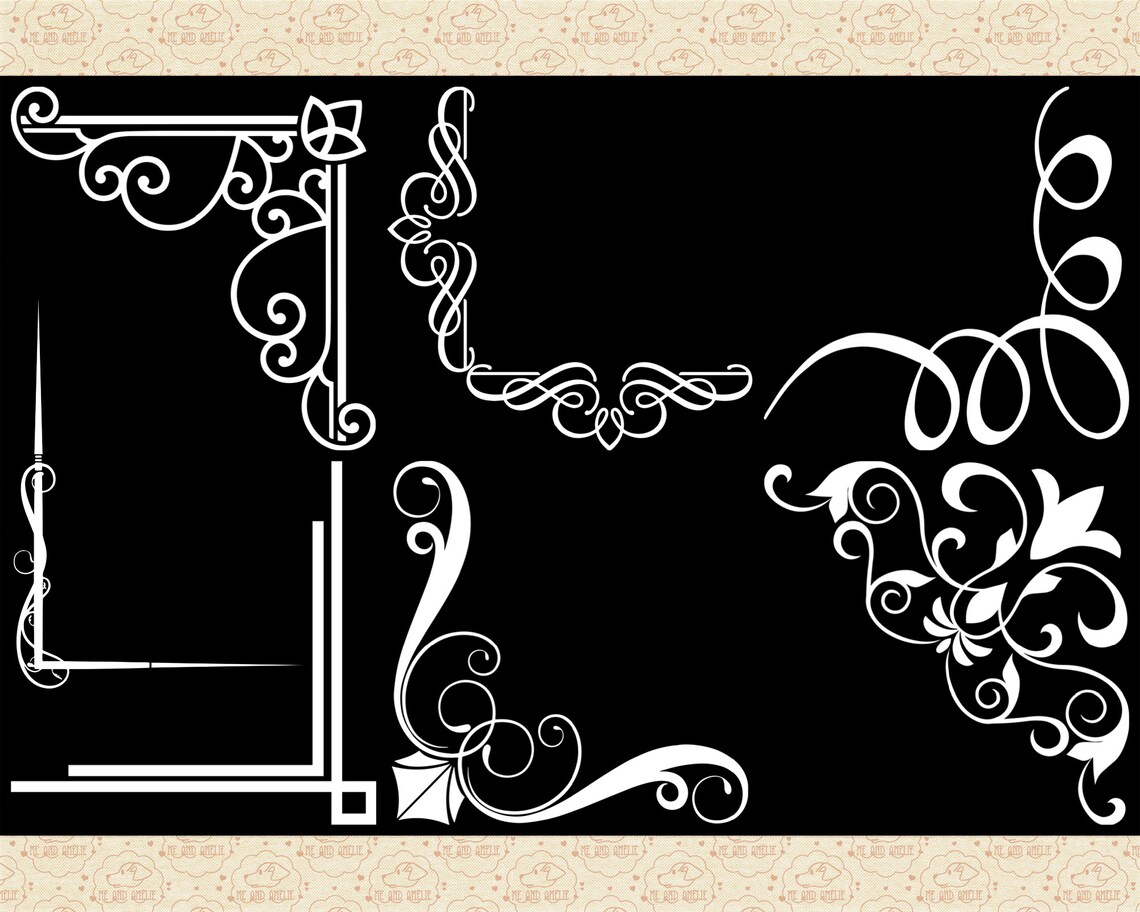 Art Deco Chalk Corner Clipart, Gatsby Style (31 PNG Files) - Etsy