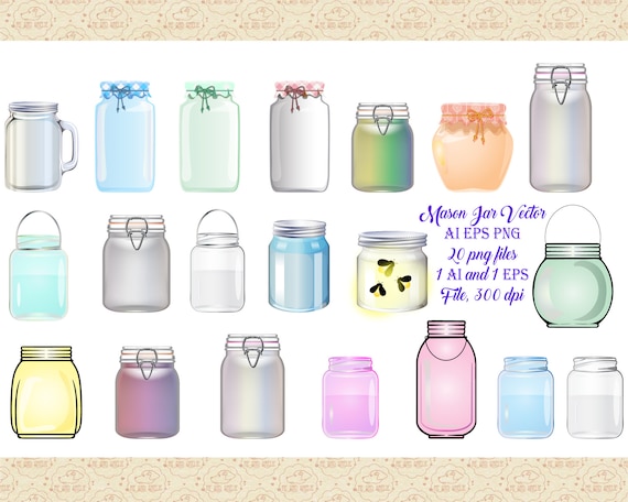 Mason Jar Vector AI EPS PNG Simple Jar Clip Art Mason Jar - Etsy