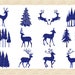 Blue Buffalo Plaid Deer & Forest AI EPS Pngno Svg Lumberjack Plaid ...