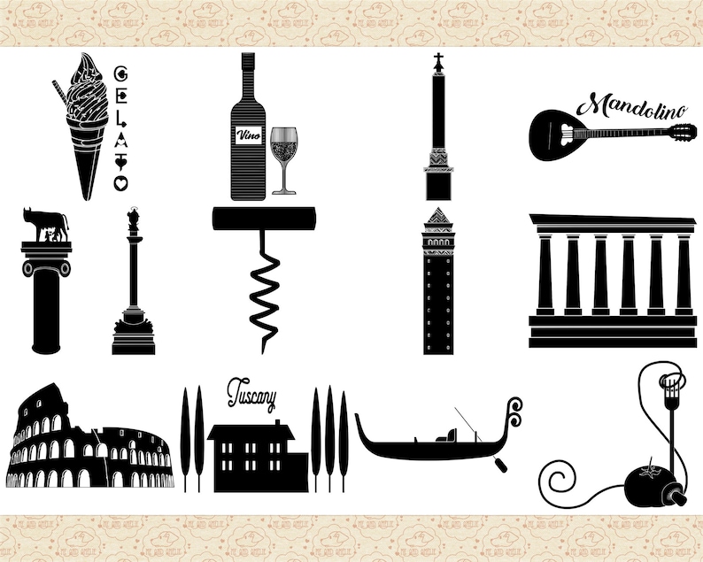 Italy/italian Elements AI EPS no SVG Png Files Pisa - Etsy