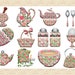 Shabby Chic Cookware Clipart, Kitchen Graphics, Shabby Rose Pans, Apron ...