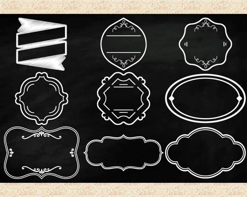 Chalk Labels Vector AI EPS & PNG no Svg Label Clip Art - Etsy