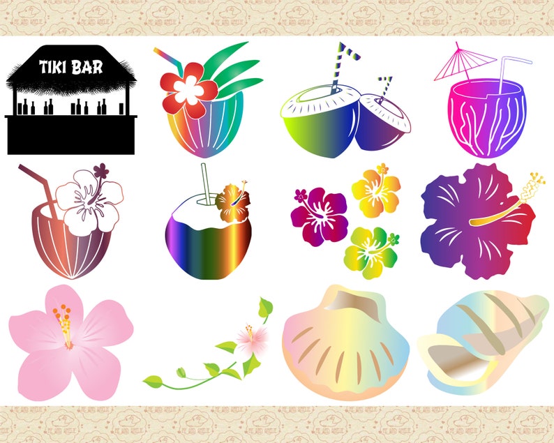 Hawaii Elements AI Epsno Svgpng Hawaiian Luau Hawaiian - Etsy