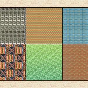 African Patterns Digital Paper, Ethnic Tribal Digital Papers, Boho ...
