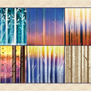SALE 99 CENTS Birch Tree Digital Papers, Woodland Dreamy Forests, Some ...
