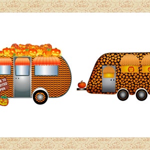 Halloween Trailers Clipart, Halloween Retro Travel Trailer, Halloween ...