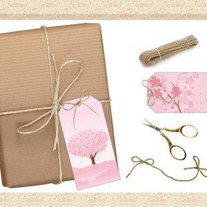 Cherry Blossom Gift Tag Collage Sheet, Japanese Sakura, Gift Card ...