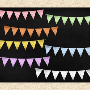 Chalk Colorful Bunting Clip Art, Chalkboard Textures, Chalk Clip Art ...