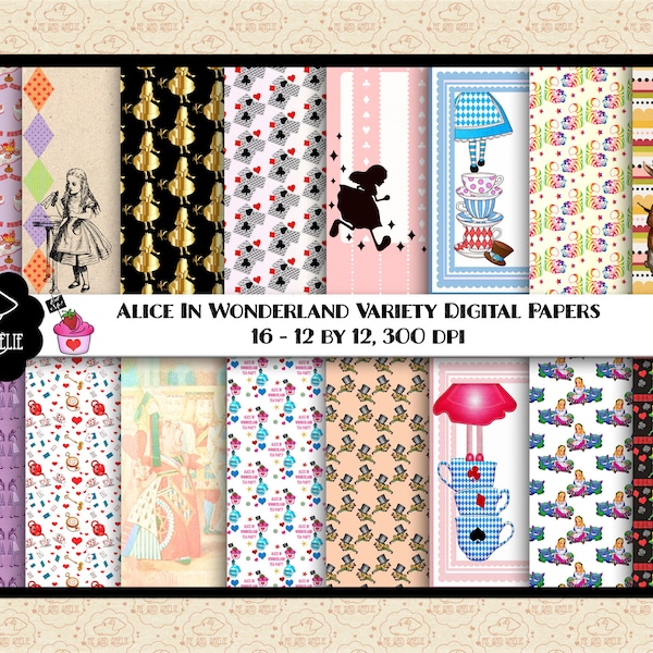 Alice in Wonderland Pattern Digital - Etsy