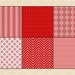 Red Variety Digital Papers, Various Red Pattern Papers, Chevron Red ...