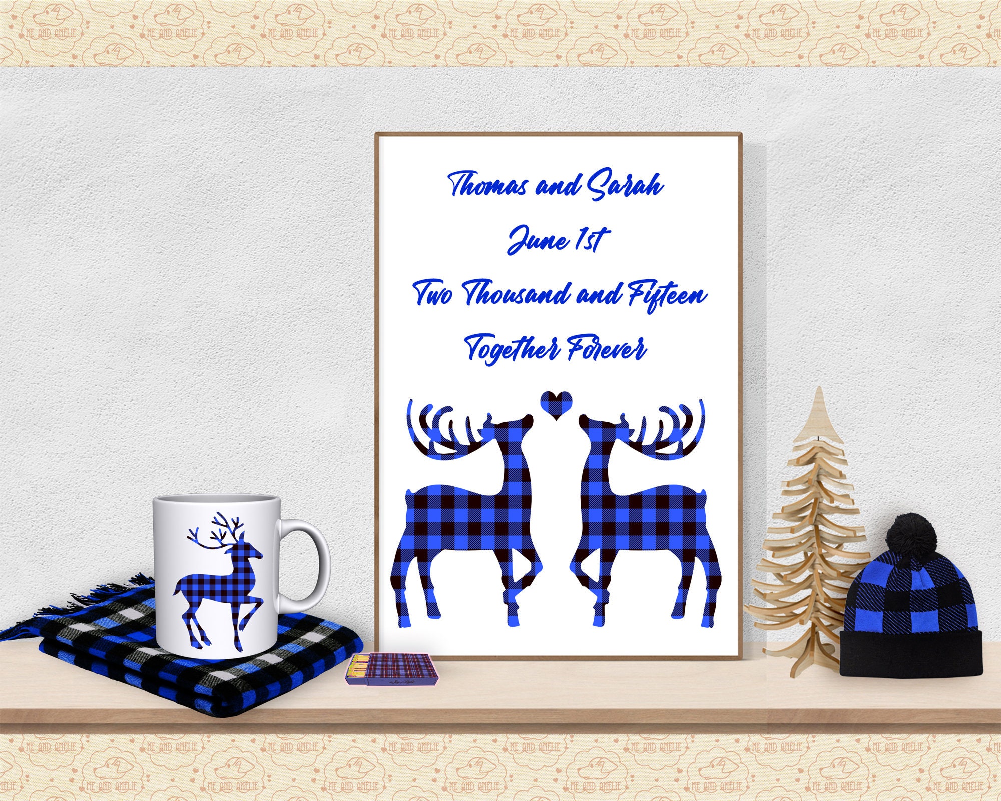 Blue Buffalo Plaid Deer & Forest AI EPS Pngno Svg Lumberjack - Etsy
