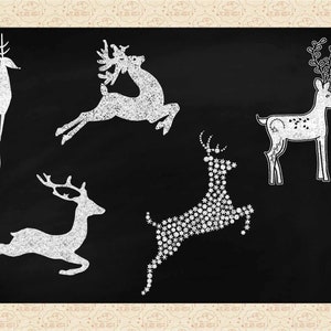 Chalk Christmas Village Forest Clipart, White Chalk Texture Clipart ...