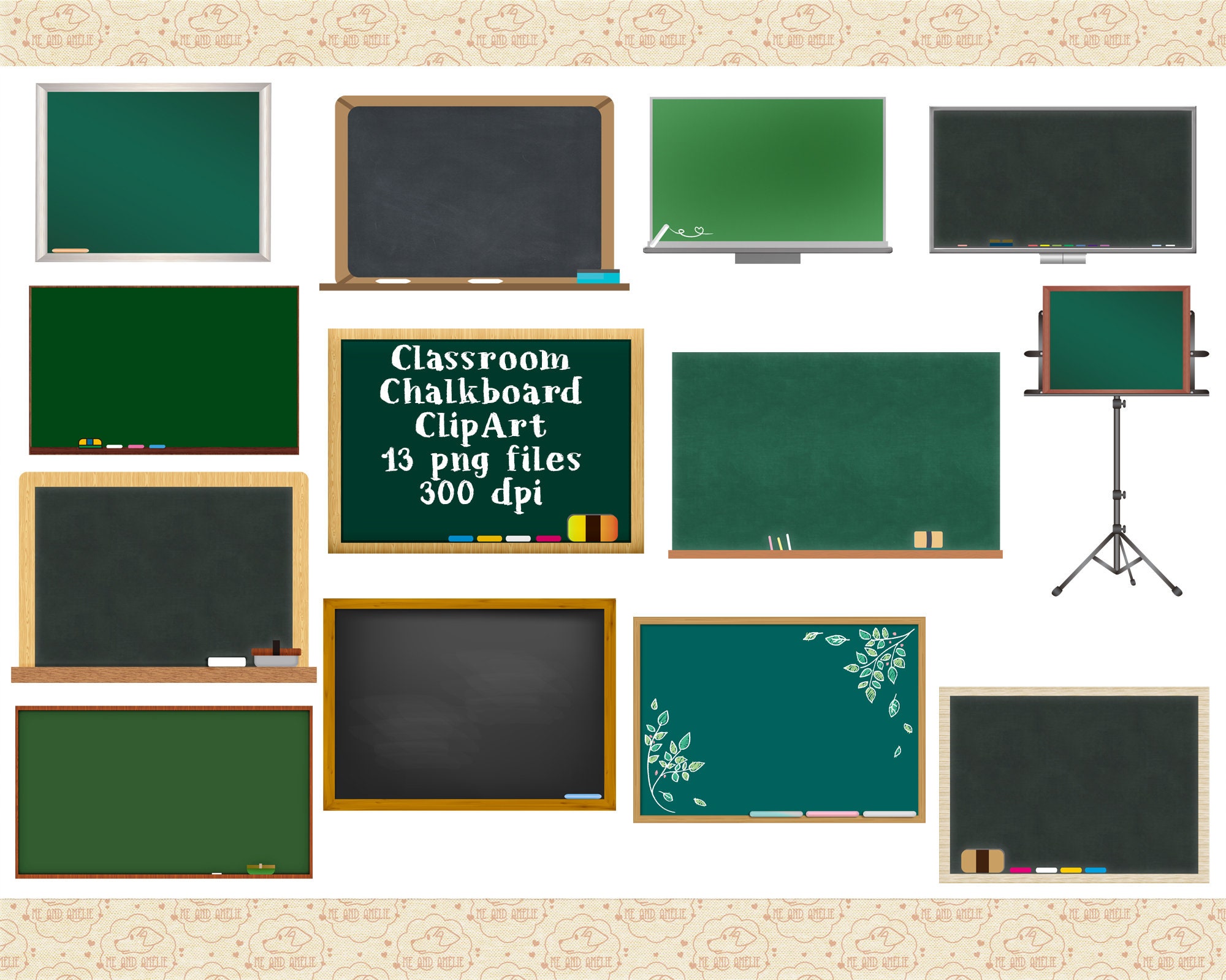 Green Chalkboard Clipart