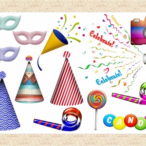 Birthday Megapack Clip Art, Birthday Cake, Balloons, Gifts, Bunting ...