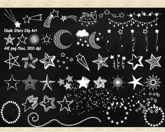 Chalkboard Stars Clipart Chalk Star Bunting Chalk Star - Etsy UK
