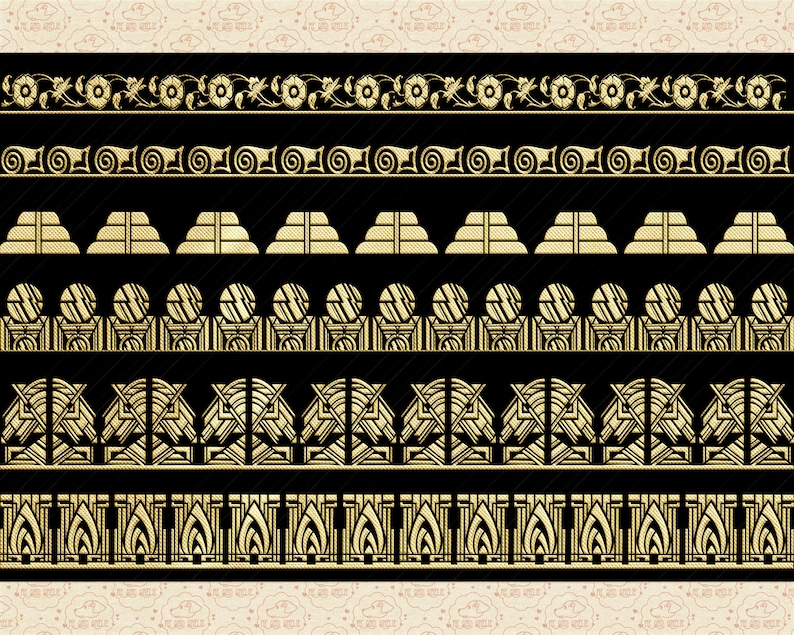 Art Nouveau Gold Foil Dividers Clip Art Gold Foil Borders - Etsy