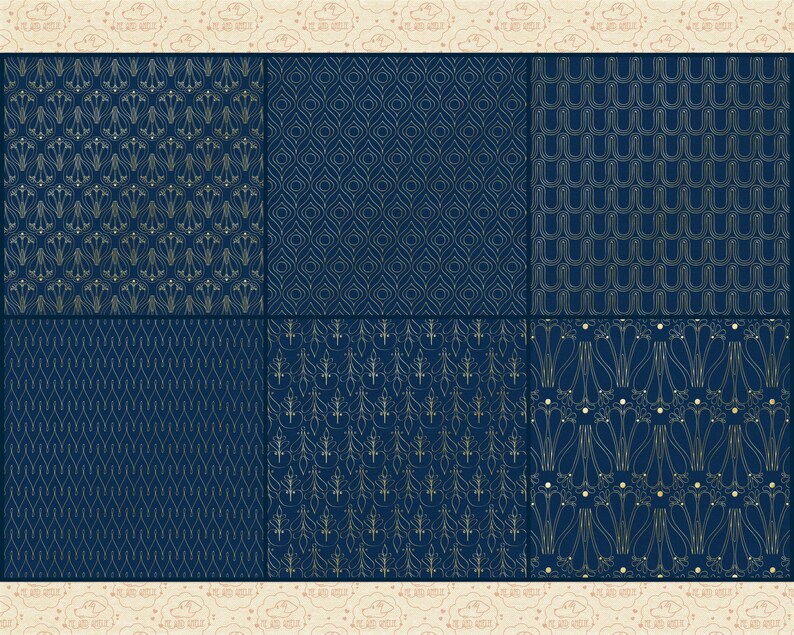 SALE 99 CENTS Navy Blue & Gold Foil Digital Papers Deep - Etsy
