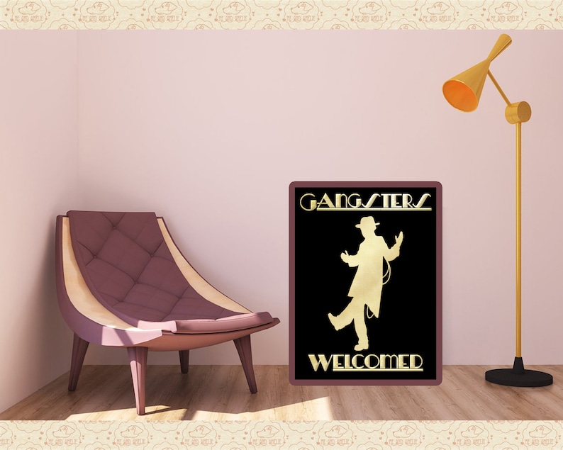 Gold Foil Gatsby Style Flappers, Mobster and Gangster Clipart, PNG ...