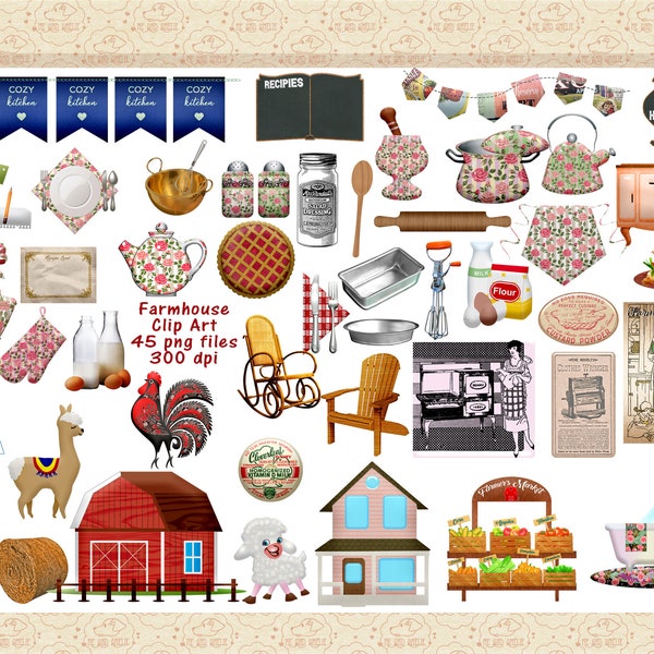 Farmhouse Clip Art - Etsy