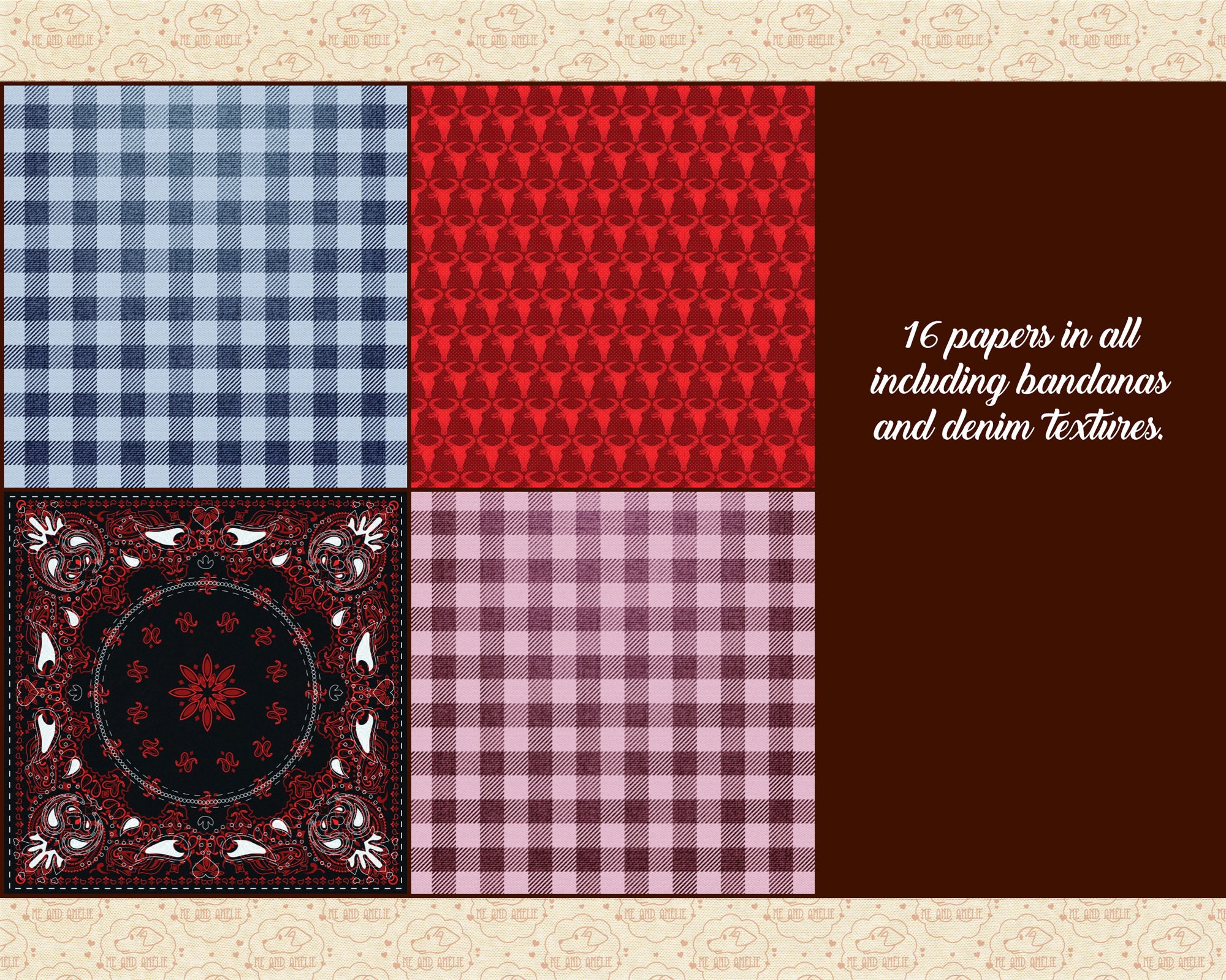 Cowboy & Cowgirl Wild West Digital Papers Country Western | Etsy