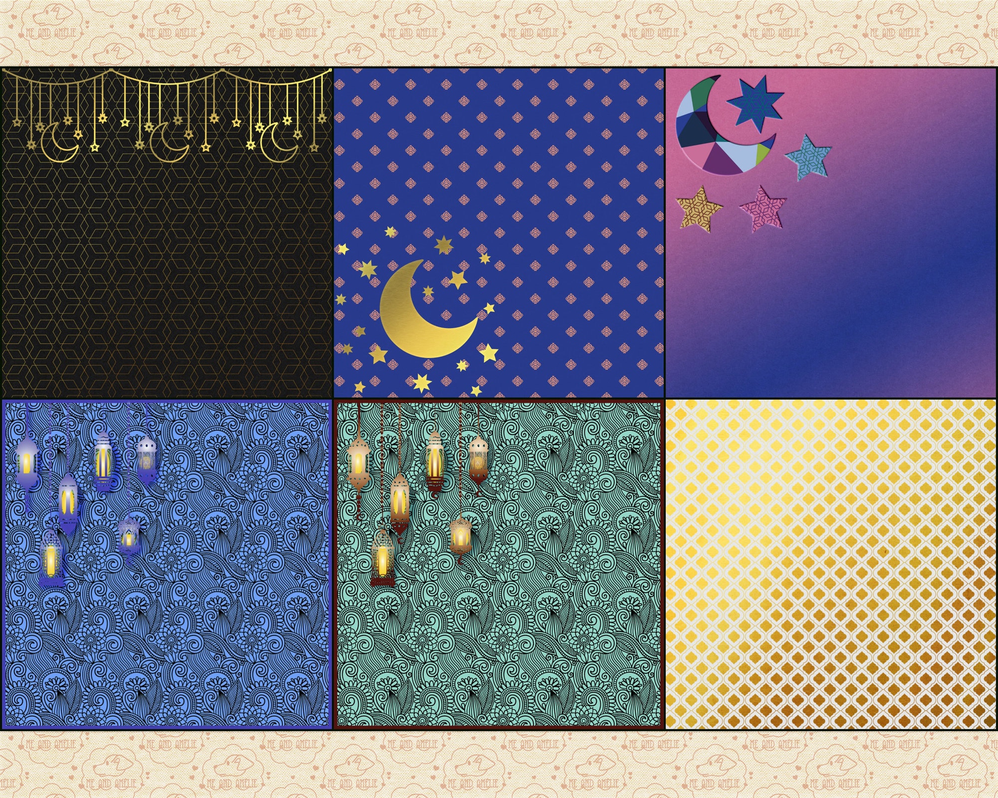 Arabic Designs Variety Digital Papers Arabic Pattern Islamic - Etsy