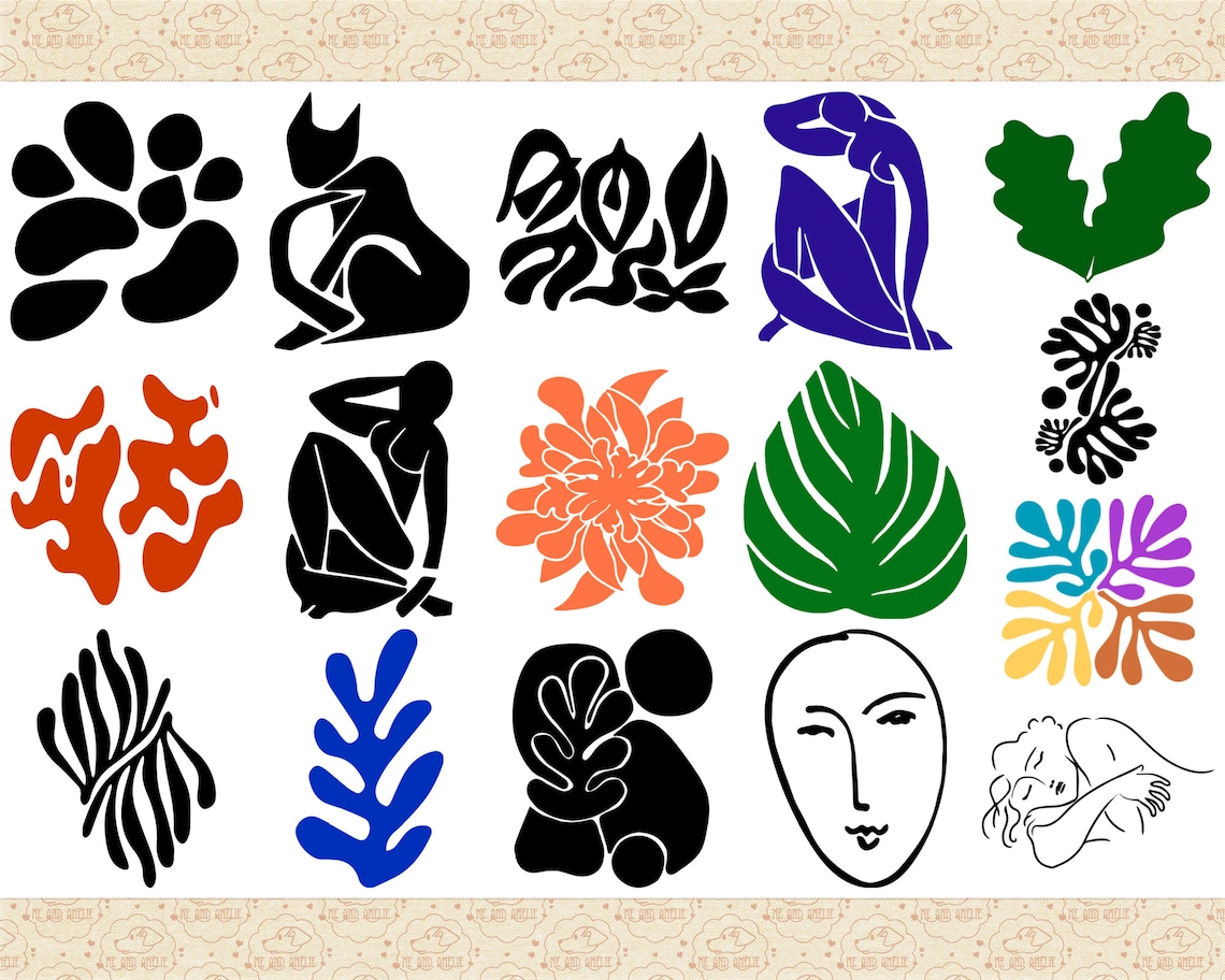 Matisse Inspired Shapes Al EPS PNG, (no SVG) CC0 Public Domain Clipart ...