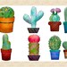 SALE 1.99, Watercolor Cactus Clipart, Colorful Cacti, Cactus in Pots ...