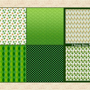 St Patrick's Day Digital Paper Pack, Shamrock, Green Beer (digital ...
